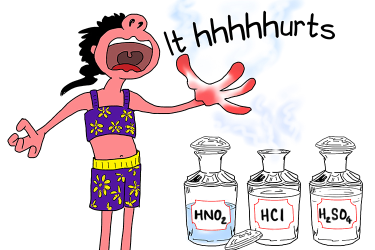 If a chemical begins with H in molecular structure an acid