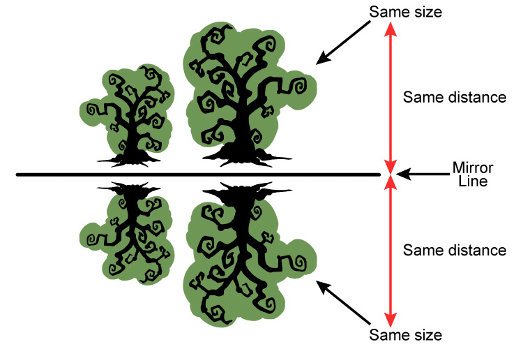 To reflect you have to mirror the object through a line