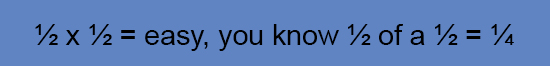 When multiplying fractions always think to use a half
